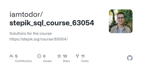 stepik sql course 63054 solutions sql at master · iamtodor stepik sql course 63054 · github