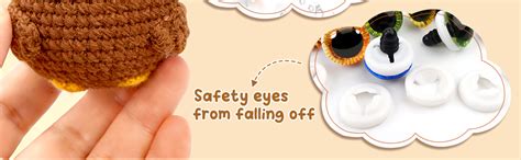 Toaob 20pcs 15mm Safety Eyes For Amigurumis Colored Crochet