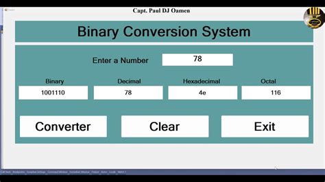 how to convert binary hexadecimal decimal and octal in c youtube