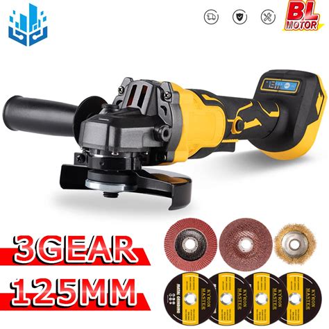 브러시리스 앵글 그라인더 1280w 125mm 10000rpm 3 기어 가변 금속 목재 연삭 연마 절삭 공구 마끼다 18v 배터리 Aliexpress