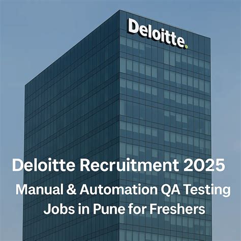 Deloitte Recruitment 2025 Executive Qa Tester Role Manual And Automation Daily Jobs Update