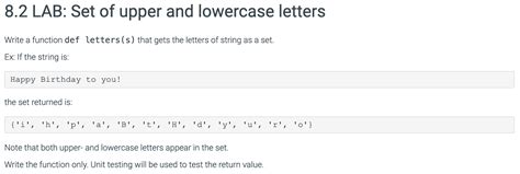 solved 8 2 lab set of upper and lowercase letters write a
