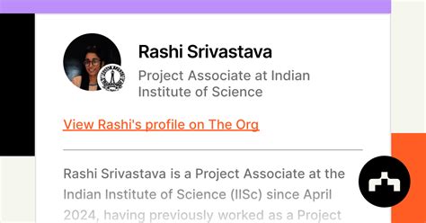 Rashi Srivastava Project Associate At Indian Institute Of Science