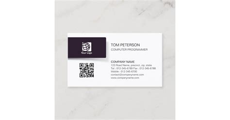 Computer Programmer Technical Skills Business Card Zazzle