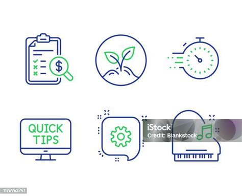 시작 웹 자습서 및 타이머 아이콘 설정 톱니바퀴 회계 보고서 및 피아노 표지판 벡터 0명에 대한 스톡 벡터 아트 및 기타 이미지 0명 교육 금융 Istock