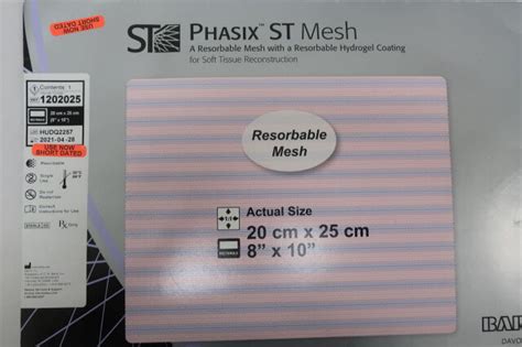 New Bard 1202025 Phasix St Hydrogel Coating Mesh 8 X 10 In