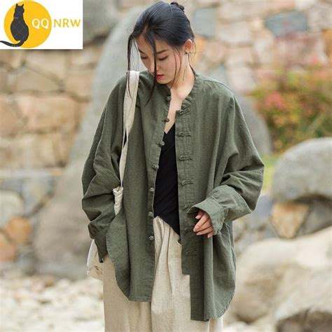 【唐裝】民國風 民國女孩 復古盤扣國風外套上衣女2022新款文藝禪意茶服純棉外套中長款開衫 蝦皮購物
