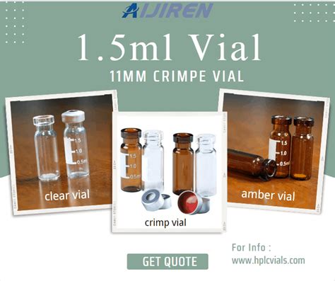 11mm Crimpe Vial 1 5ml Vial For Autosampler For Hplc Aijiren Vials For Hplc Gc