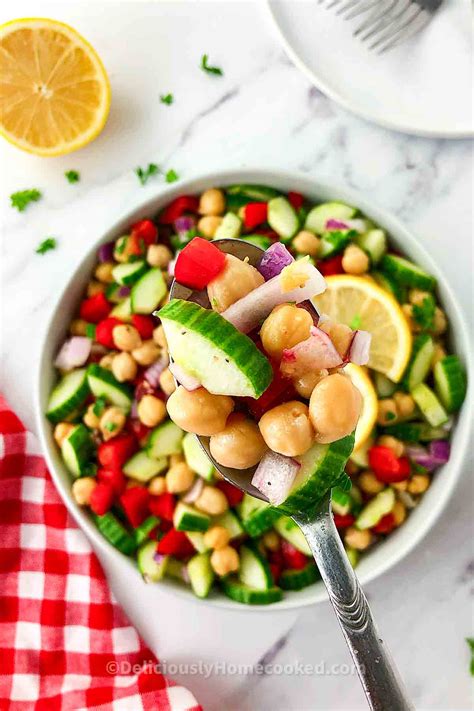 Simple Chickpea Salad Recipe Deliciously Home Cooked