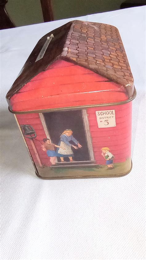 Vintage Little Red School House Tin Box 1989 Etsy