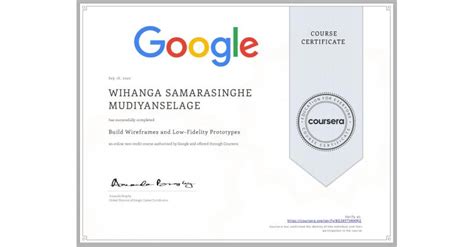 Kawya Samarasinghe On Linkedin Completion Certificate For Build Wireframes And Low Fidelity