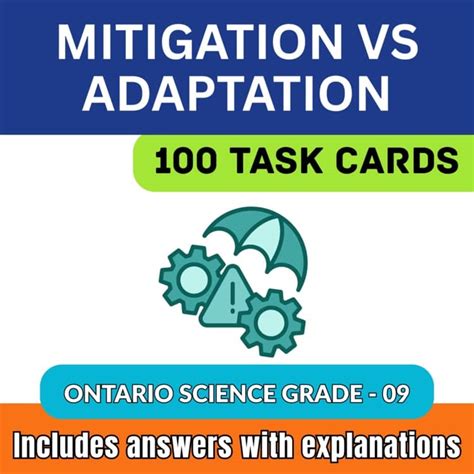 Ontario Science Mitigation Vs Adaptation Task Cards Grade 8 10
