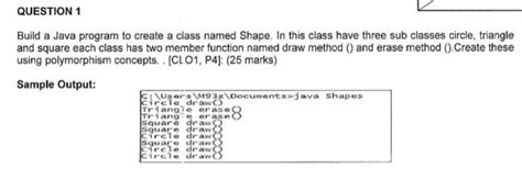 Solved Question 1 Build A Java Program To Create A Class