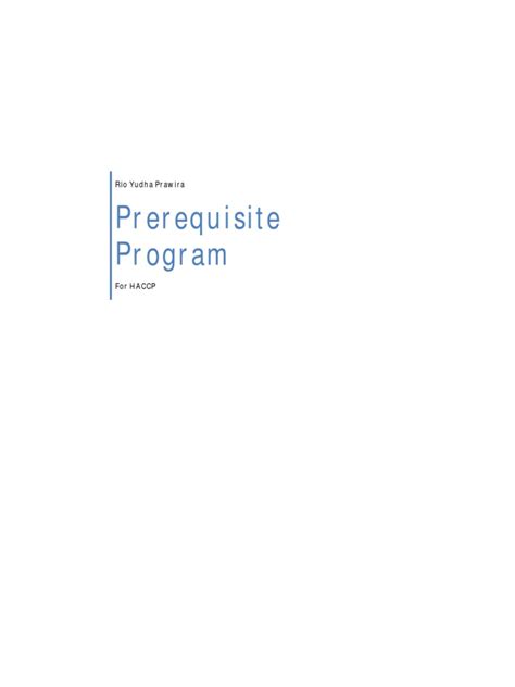 Prerequisite Program Pdf