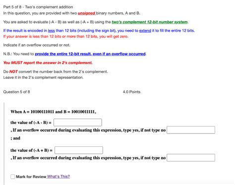 Solved Part 5 Of 8 Twos Complement Addition In This