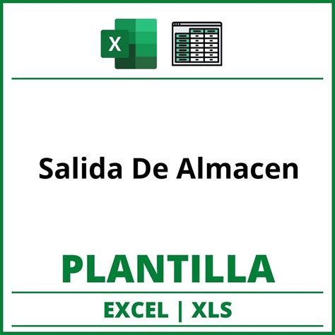 Formato De Salida De Material Excel Xls