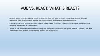 Vue Vs React Unveiling The Difference PPT