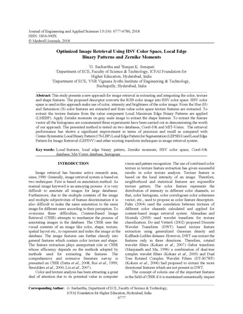 Pdf Optimized Image Retrieval Using Hsv Color Space Local Edge Binary Patterns And Zernike