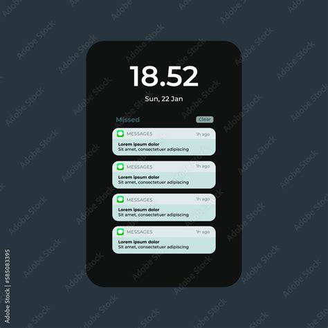 Notification Screen Ui Design Notification Boxes Template For Iphone
