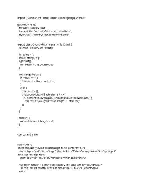 Angular Country Filter 6 Pass Pdf