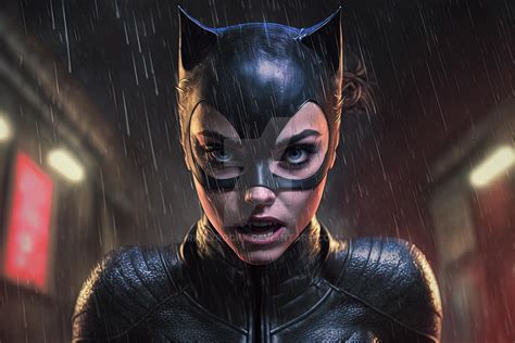 Catwoman alone in the heavy rain by rickyrockk on DeviantArt