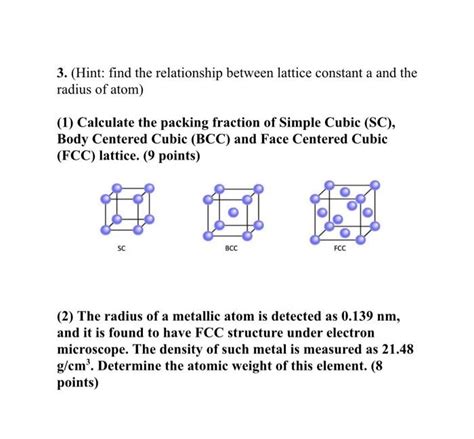 Solved Hint Find The Relationship Between Lattice Chegg