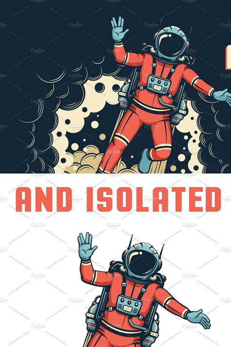 Astronaut With Jetpack Retro MasterBundles
