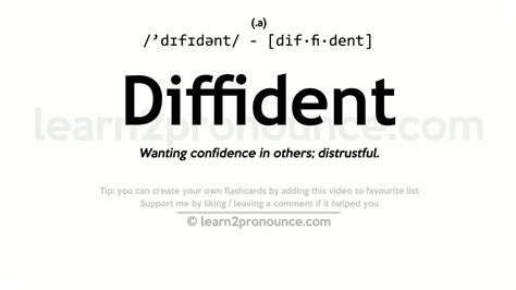Pronunciation Of Diffident Definition Of Diffident Youtube