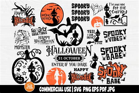 Halloween Svg Bundle Halloween Cut Files Pumpkin Clipart Etsy
