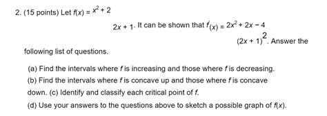 2 15 Points Let Fxx22 2x1 It Can Be Shown