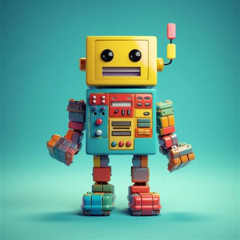 Playful Depiction Of An Bit Pixel Robot Character Showcasing The Charm Of Retro Game Design