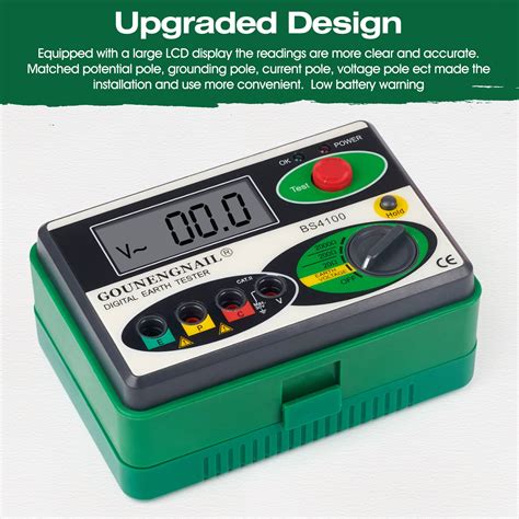 Gounengnail Digital Earth Resistance Tester Soil Resistivity Meter