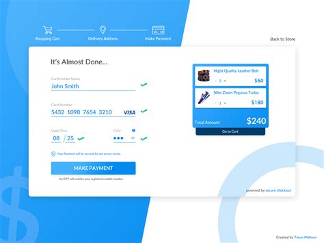 Checkout Layout UI Design On Behance