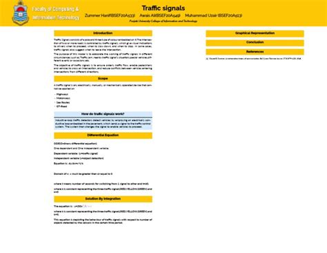 Modeling The Workings Of Traffic Signals A Differential Equation