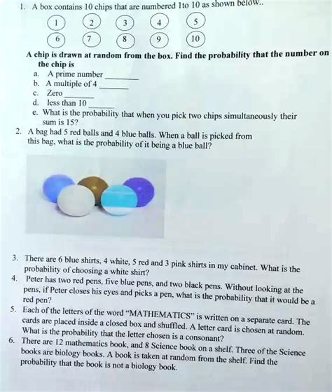 Box Contains 10 Chips That Are Numbered Ito 0 As Shown Below A Chip Is Drawn At Random From The