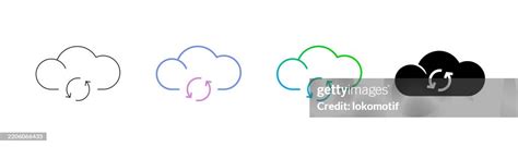 Syncing Cloud Computing Icon Has Four Styles Editable Stroke Line Duocolor Line Gradient Line