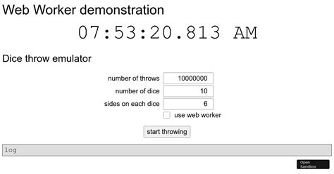 Web Worker Browser Codesandbox