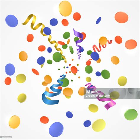 Confetti Explosion On White Background Stock Illustration Download