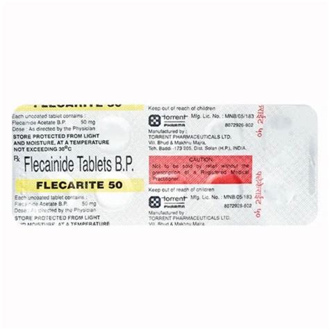 Flecarite 50mg Flecainide Tablets At ₹ 299box Flecainide Tablet In