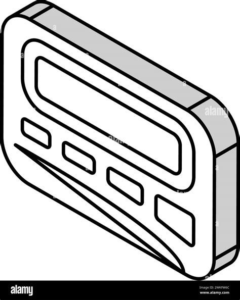 Pager Retro Device Isometric Icon Vector Illustration Stock Vector