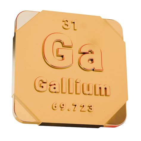 Premium Photo 3d Golden Icon Gallium Ga Element From Periodic Table