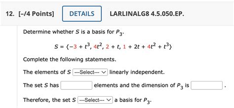 Solved 11 4 Points Larlinalg8 45045ep Determine
