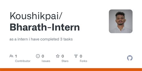 Github Koushikpaibharath Intern As A Intern I Have Completed 3 Tasks