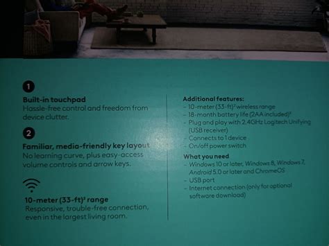 Bnib Logitech Media K400 Plus Pc Tv Wireless Keyboard Windows Chromeos Andriod Computers