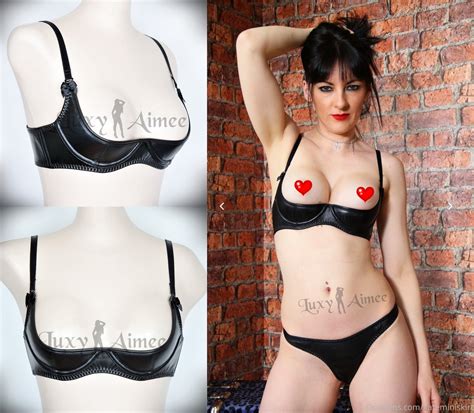 Cristin Plus Size Basic Quarter Cup Bra レザー ランジェリー ブラジャー Leather
