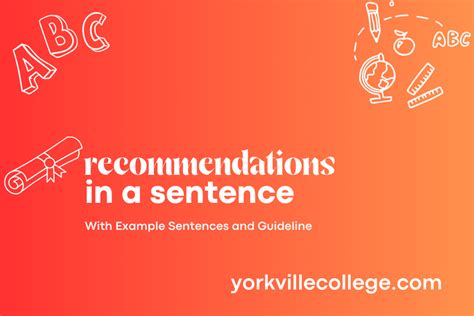 How To Use Recommendations In A Sentence Easy Examples