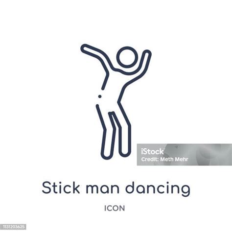 선형 스틱 남자 행동 개요 컬렉션에서 아이콘을 춤 얇은 라인 스틱 남자 흰색 배경에 고립 된 벡터 춤 스틱 남자 춤 유행 그림 Performing Arts Event에 대한