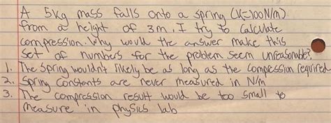 Solved A Skg Mass Falls Onto A Spring K100 Nm From A