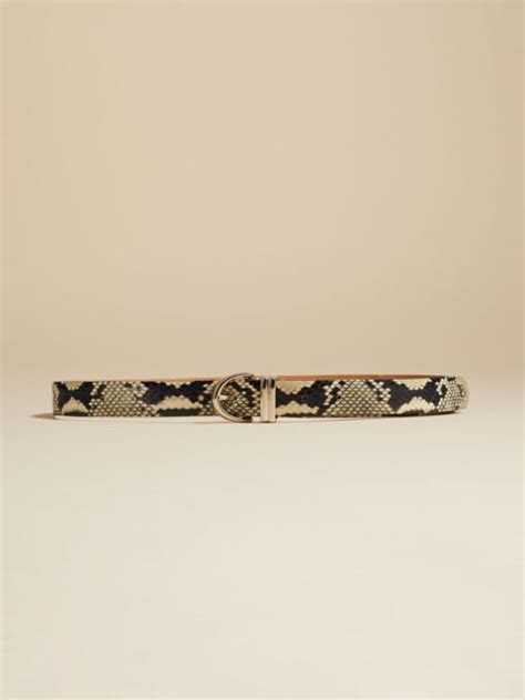 Khaite The Bambi Belt In Python Embossed Leather Reversible