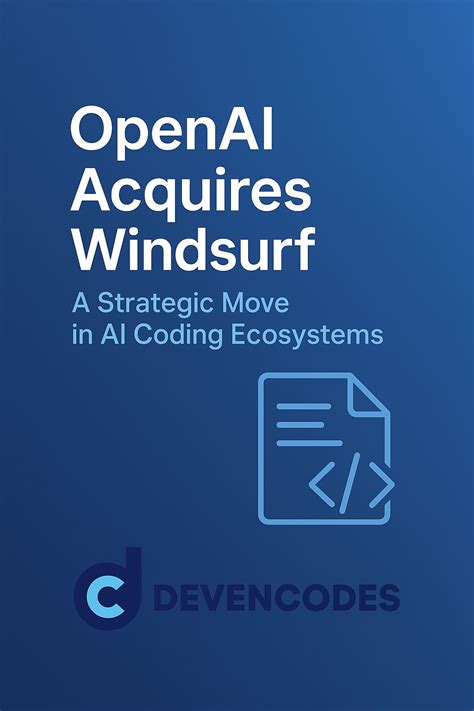 Openai Acquires Windsurf For 3 Billion To Boost Ai Coding Tools Devencodes Posted On The